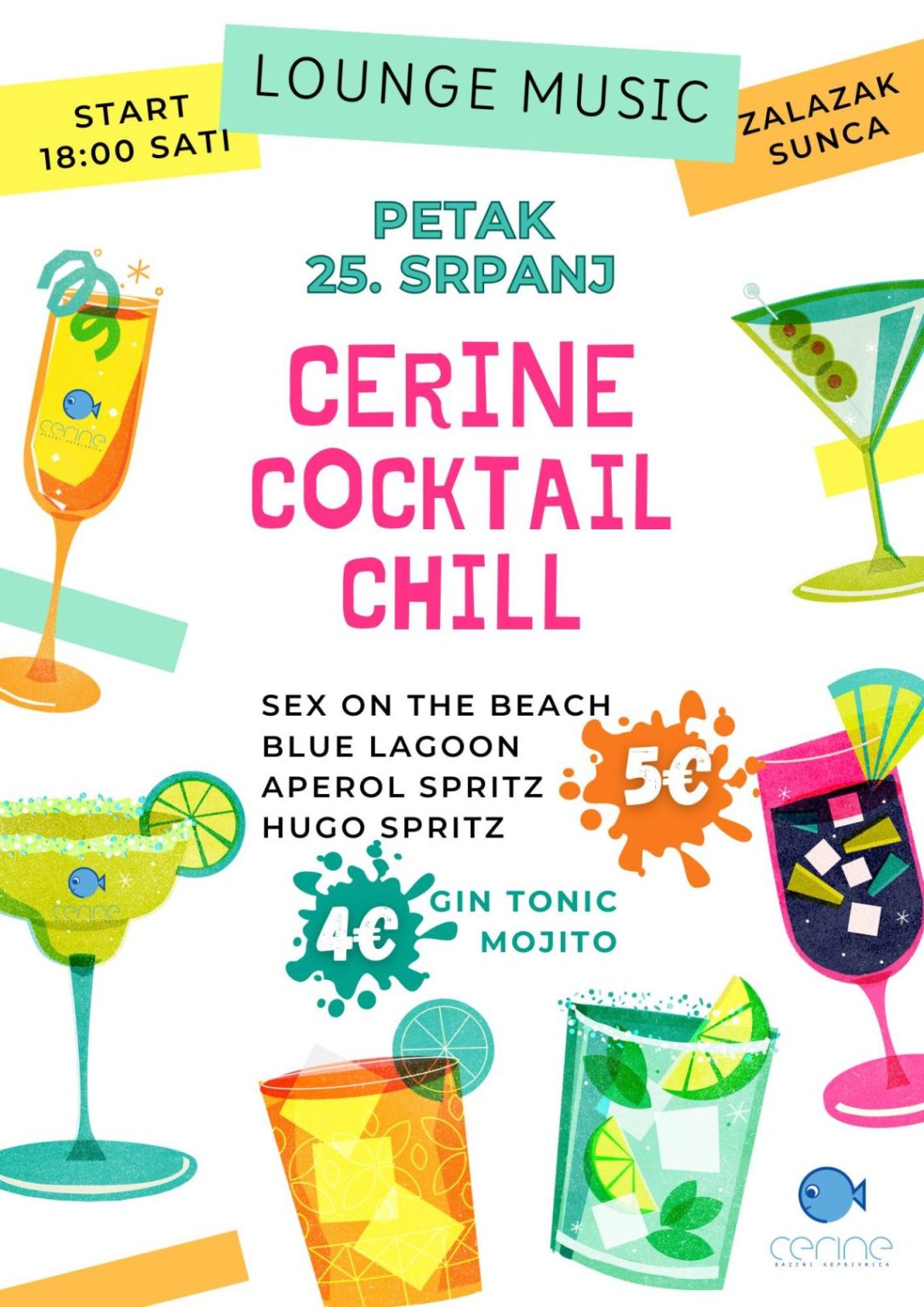 Cerine Cocktail Chill – ovog petka na bazenima – Cerine